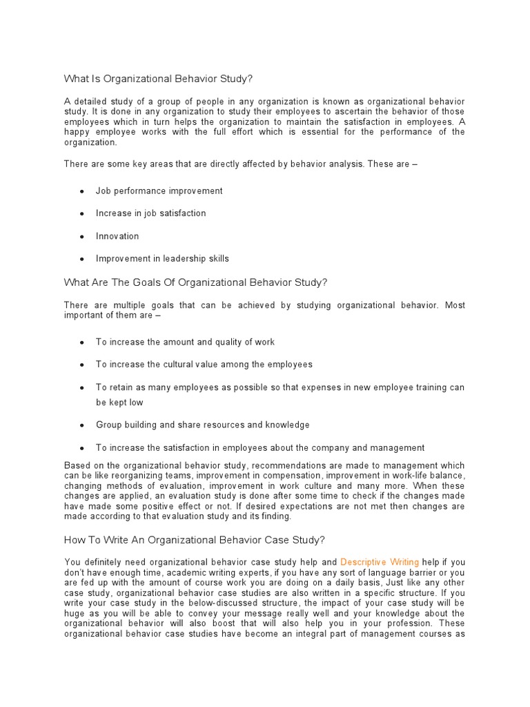 What Is Organizational Behavior Study | PDF | Organizational Behavior ...