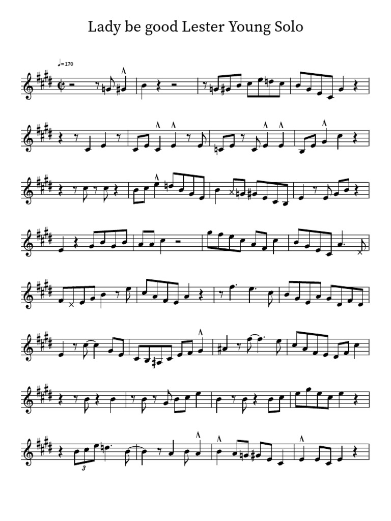 Lester Young's Solo in Lady Be Good | PDF
