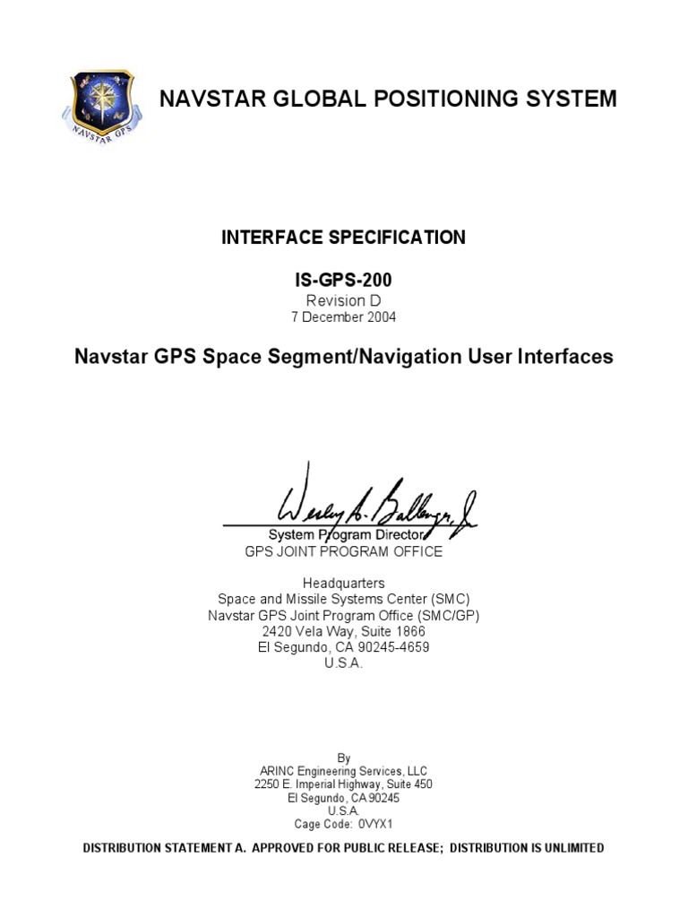 GPS Interface Specification Guide | PDF | Global Positioning System ...