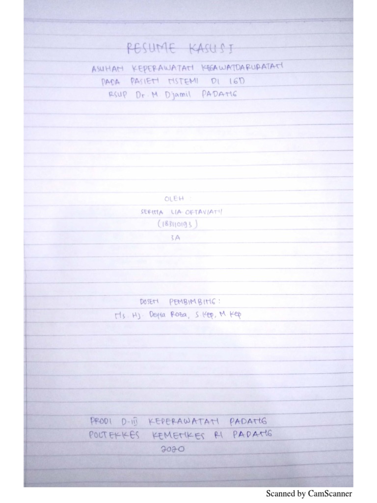 Resume Kasus 1 KGD | PDF