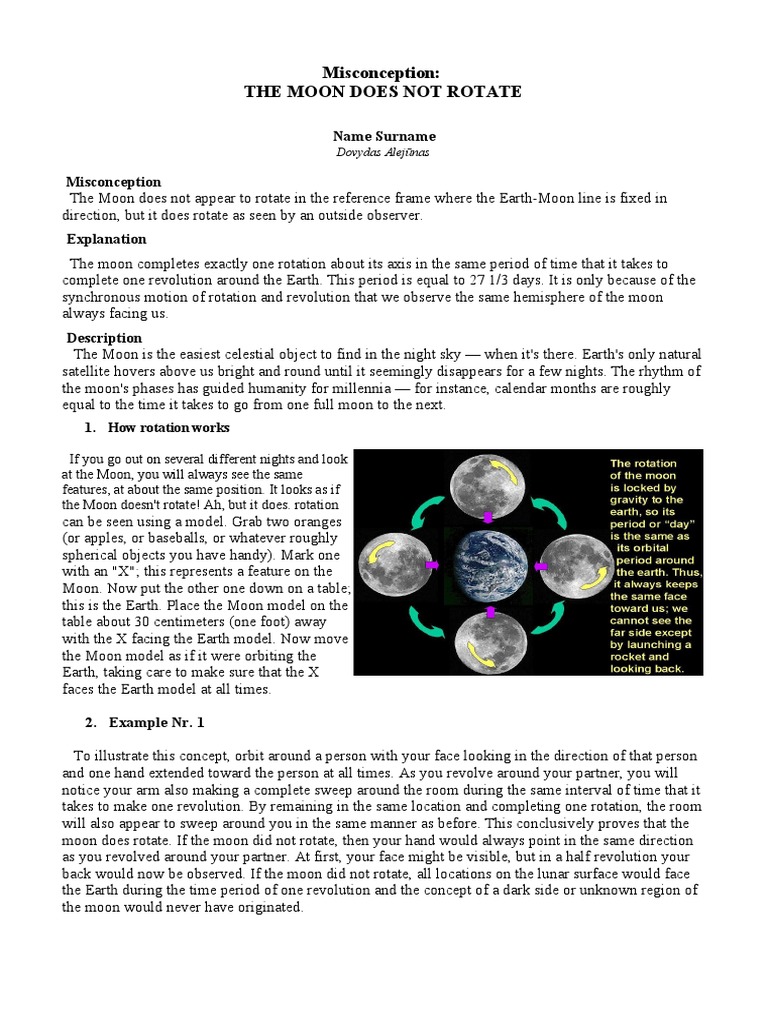 The Moon Does Not Rotate | PDF | Rotation | Moon