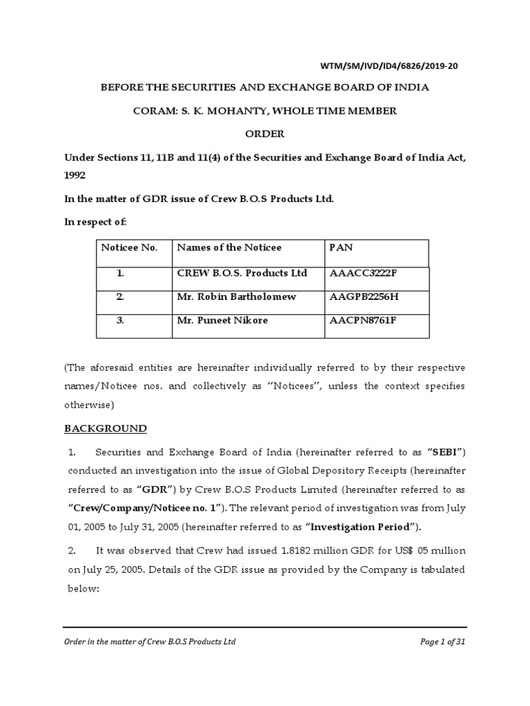 BOS Crew Order | PDF | Banks | Loans