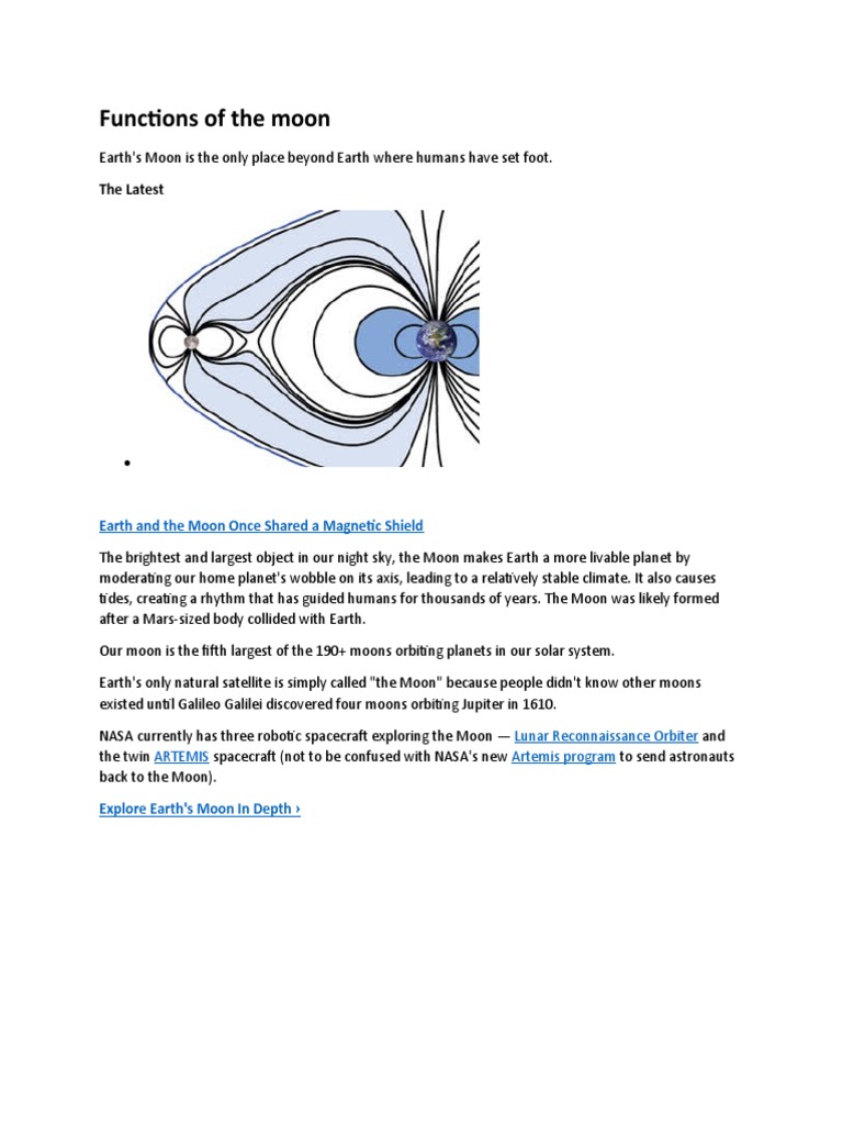 Functions of The Moon | PDF | Social Science | Science & Mathematics