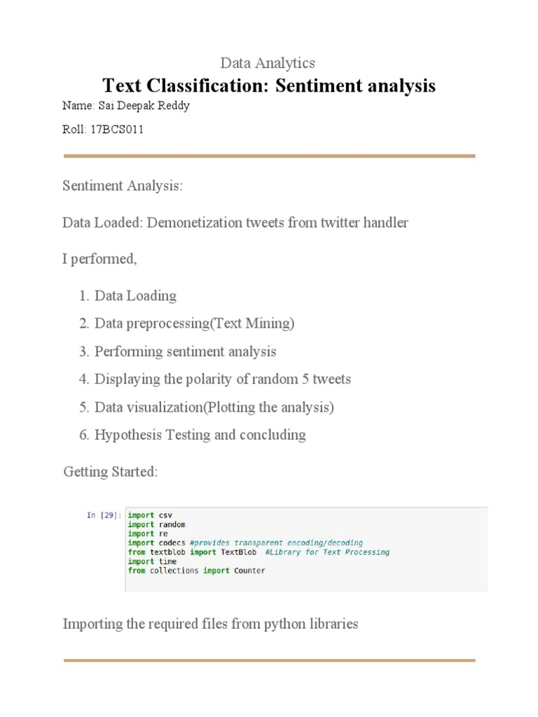 Report DA Sentiment Analysis | PDF