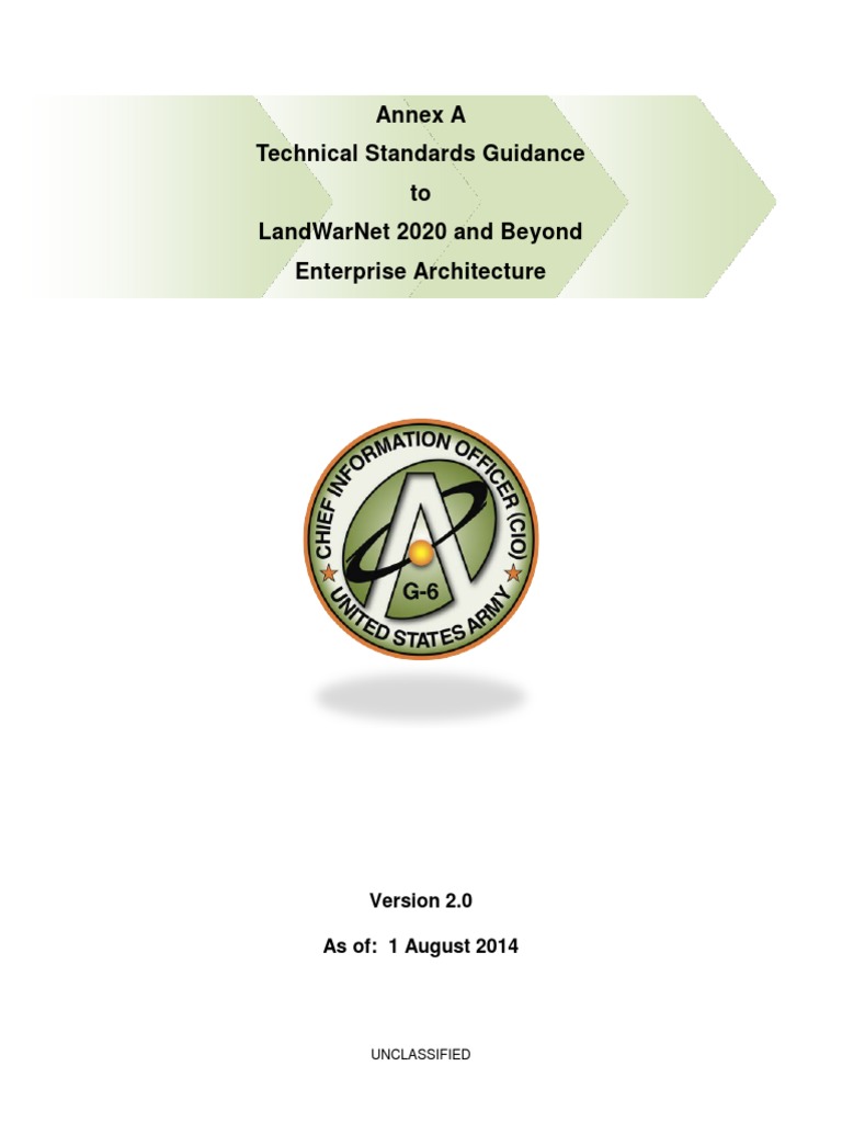 Annex A Technical Standards Guidance To LandWarNet 2020 and Beyond ...