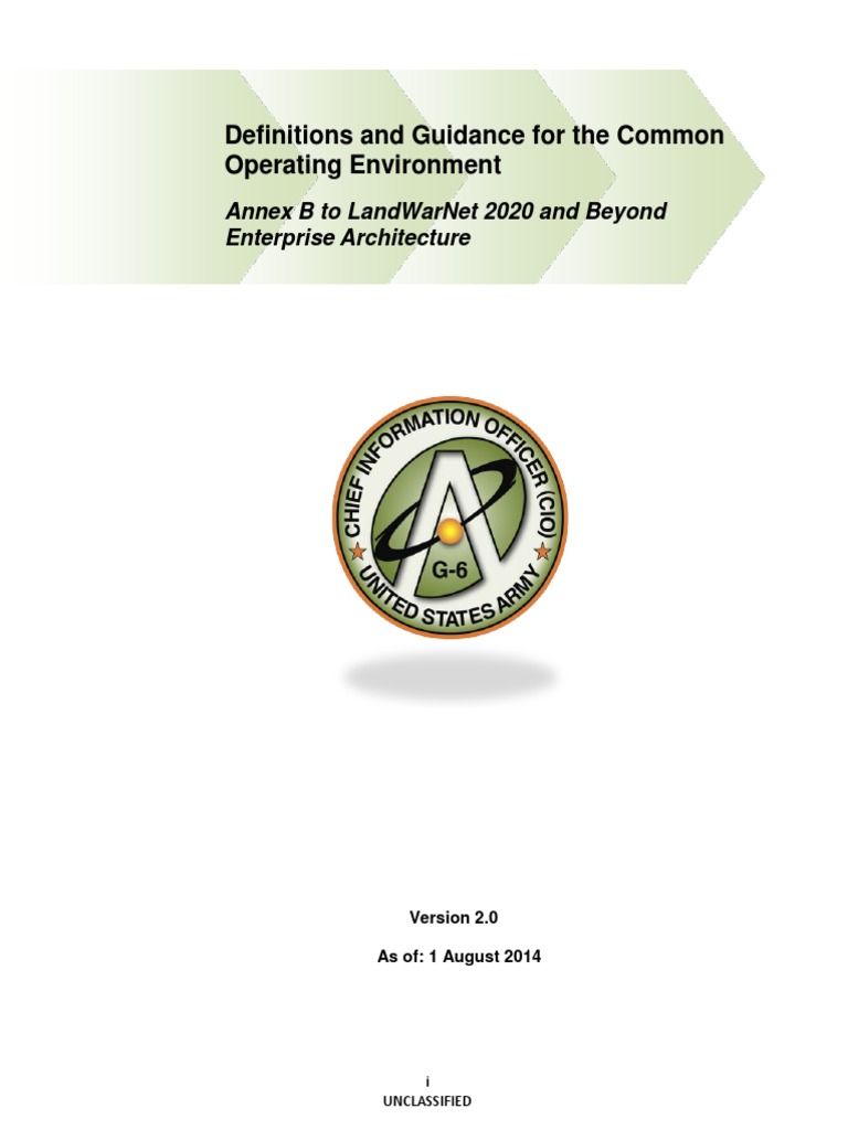 Army Common Operating Environment Guide | PDF | Interoperability ...