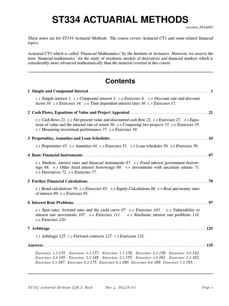 Actuarial Methods PDF | PDF | Present Value | Compound Interest