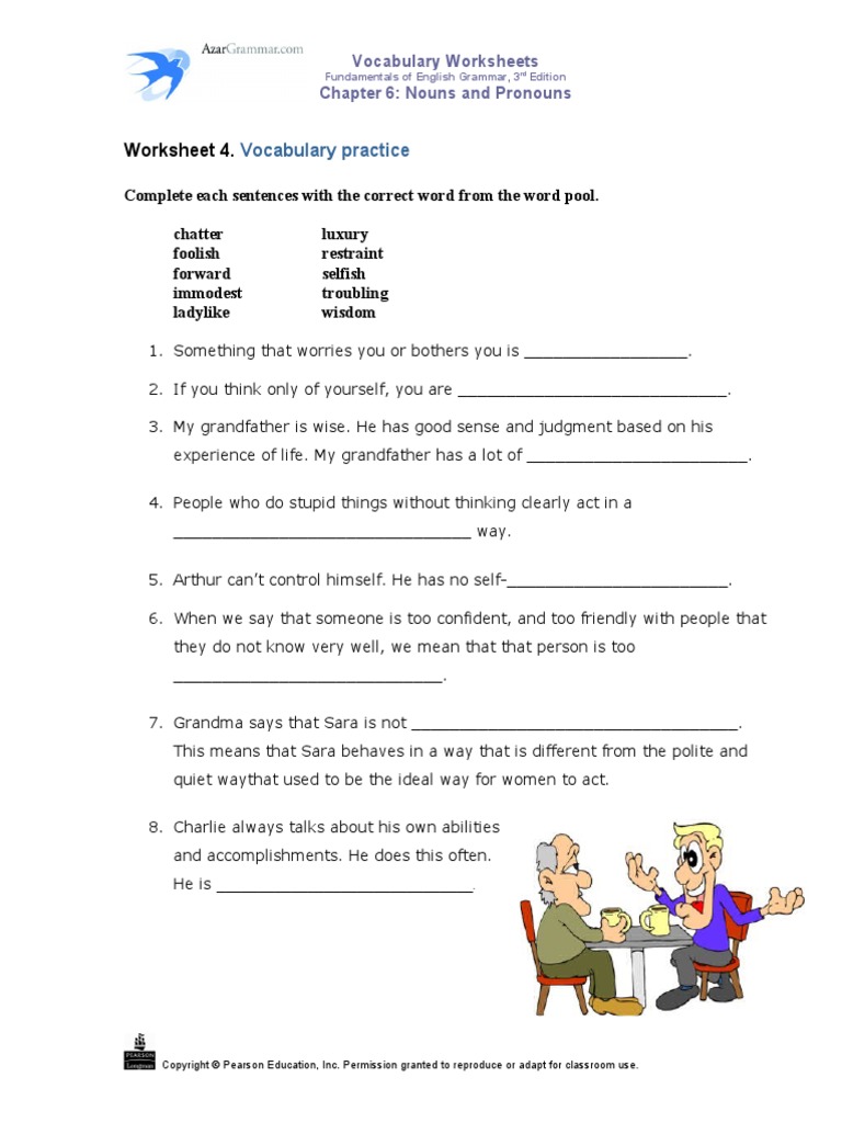 Worksheet 4.: Vocabulary Practice | PDF