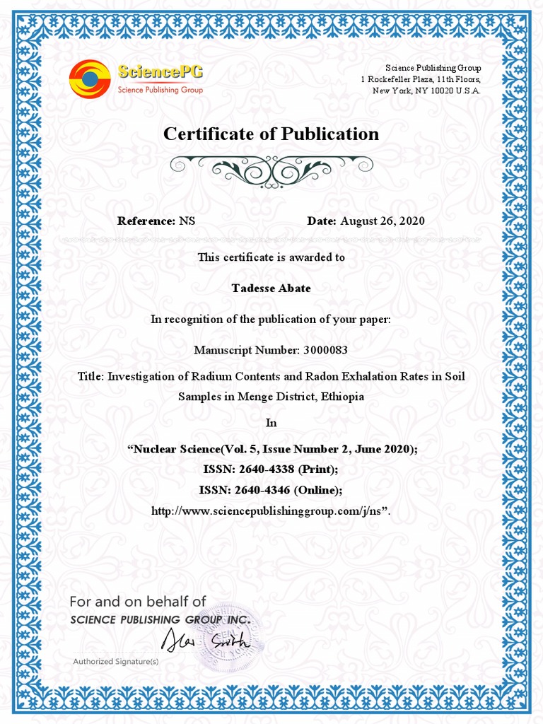 Certificate of Publication-1 | PDF