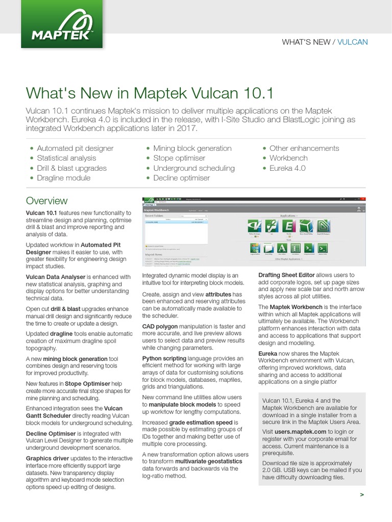 Maptek Vulcan 10.1 Whats New | PDF | Icon (Computing) | Software