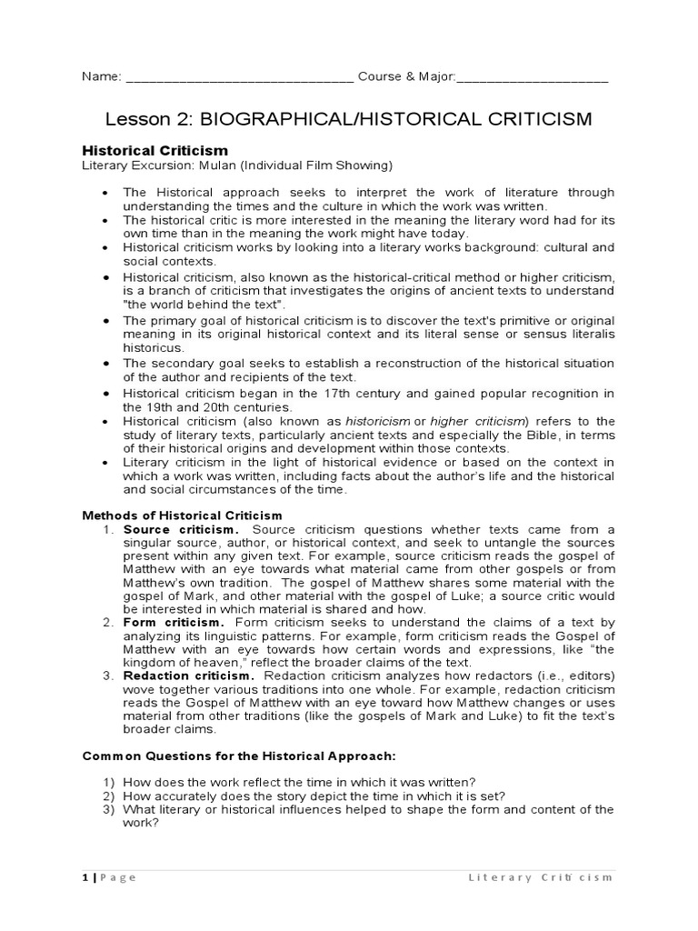 Historical-Biographical Criticism | PDF | Epistemology | Psychological ...