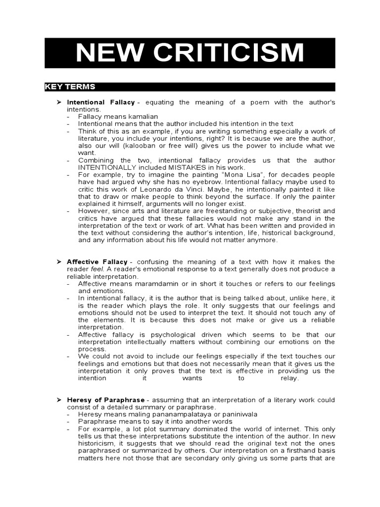 New Criticism - Formalism | PDF | Poetry