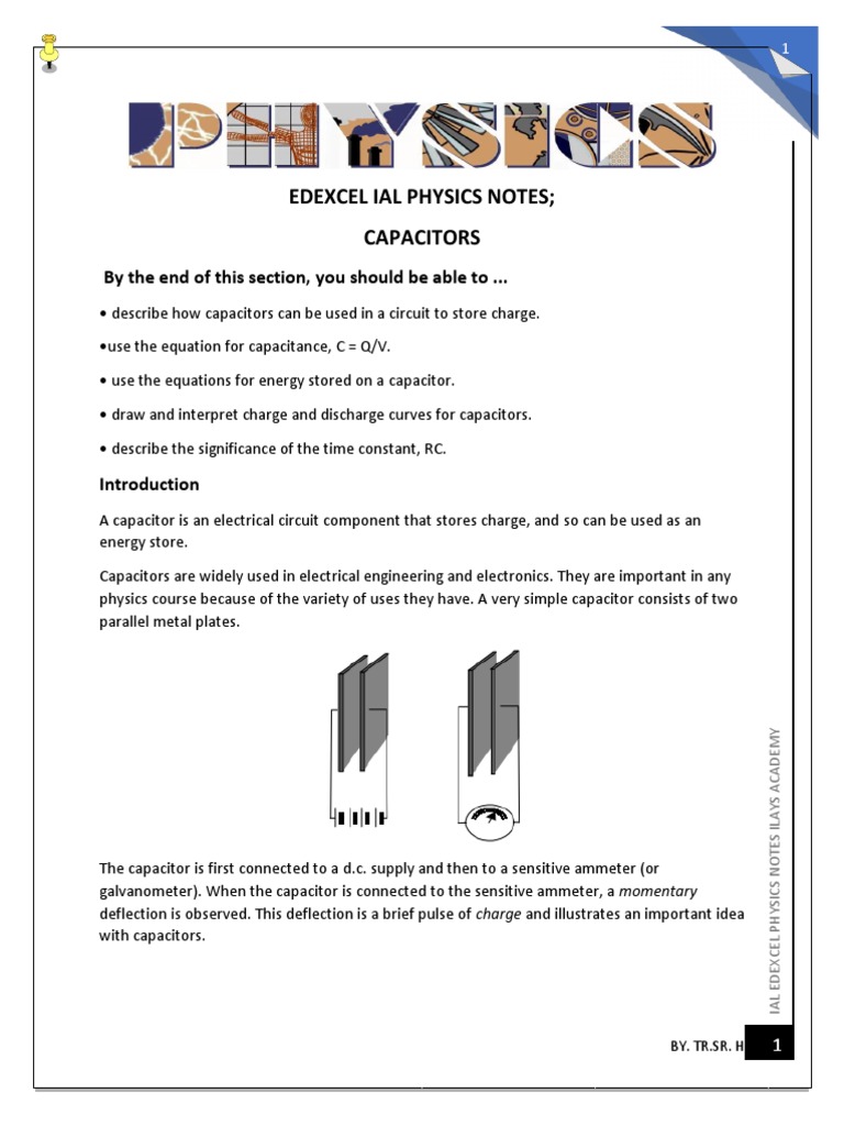 Capacitors Revision Notes | PDF | Dielectric | Capacitor