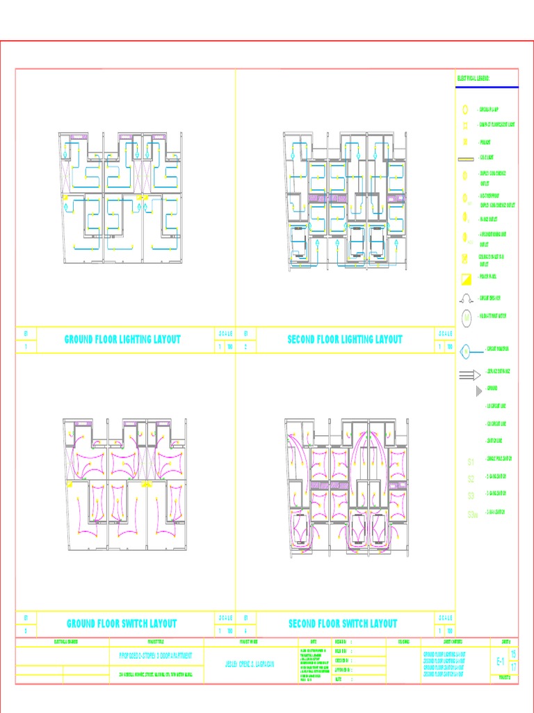 Ground Floor Lighting Layout Second Floor Lighting Layout: Electrical ...
