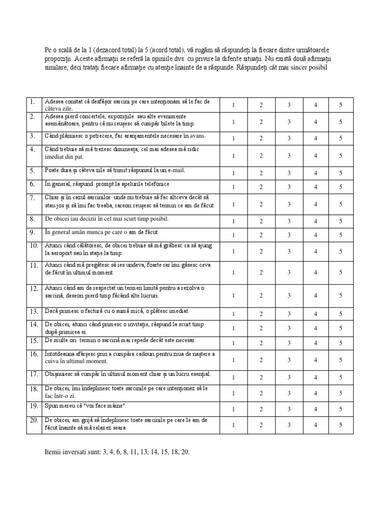 1 - General Procrastination Scale PDF | PDF