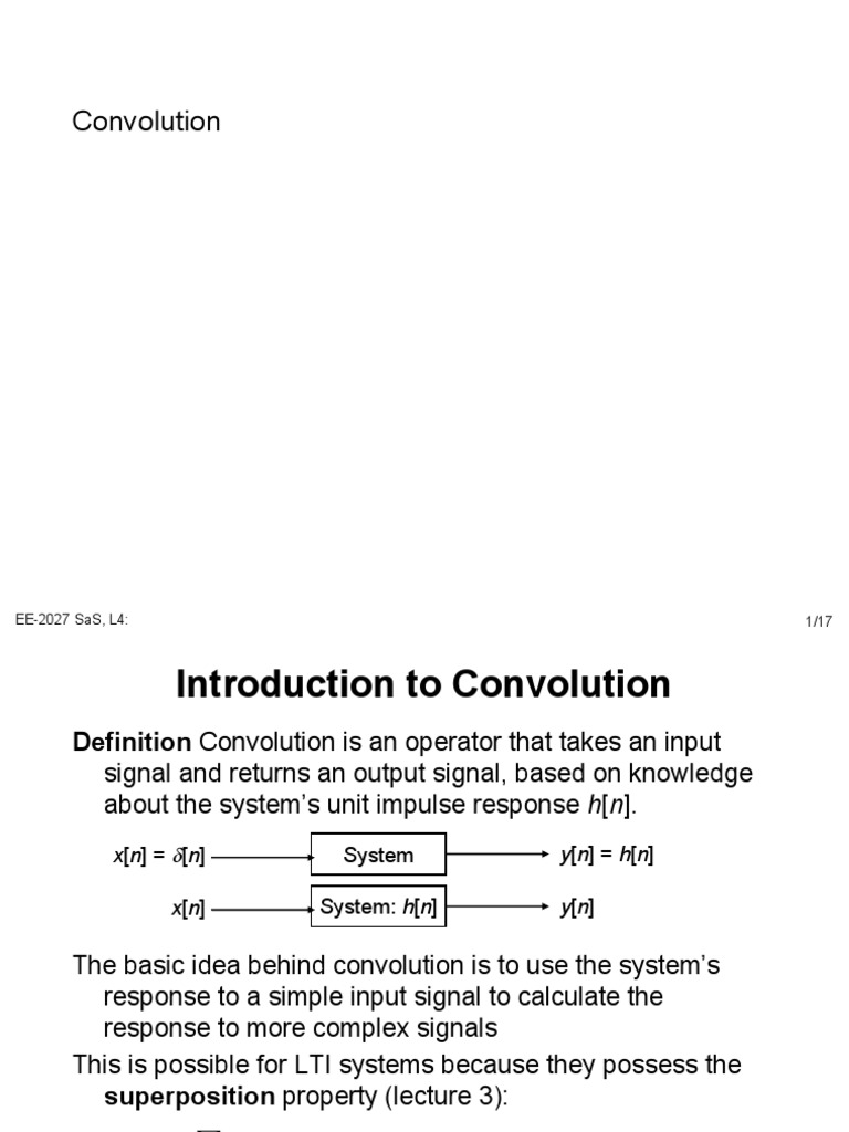 Convolution: Ee-2027 Sas, L4: 1/17 | PDF | Convolution | Applied Mathematics