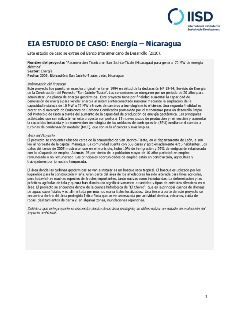Ejemplo de Una Eia | PDF | Evaluación de impacto ambiental | Mitigación del cambio climático