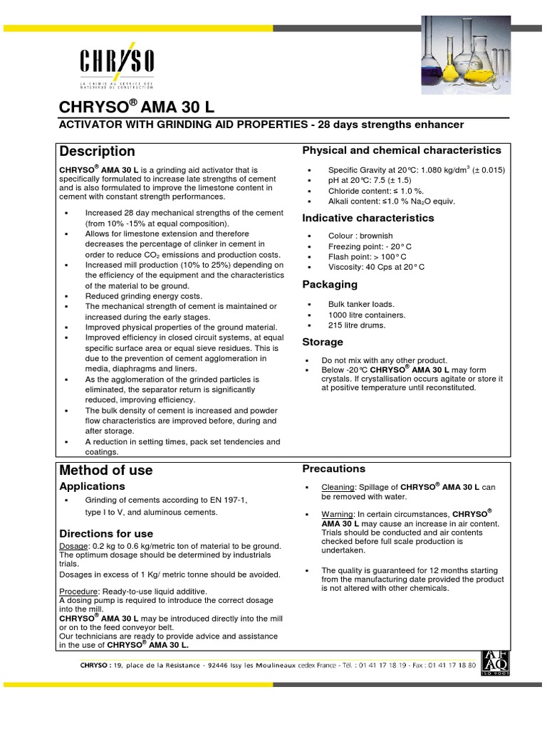 FT Chryso Ama 30 L GB | PDF | Cement | Materials