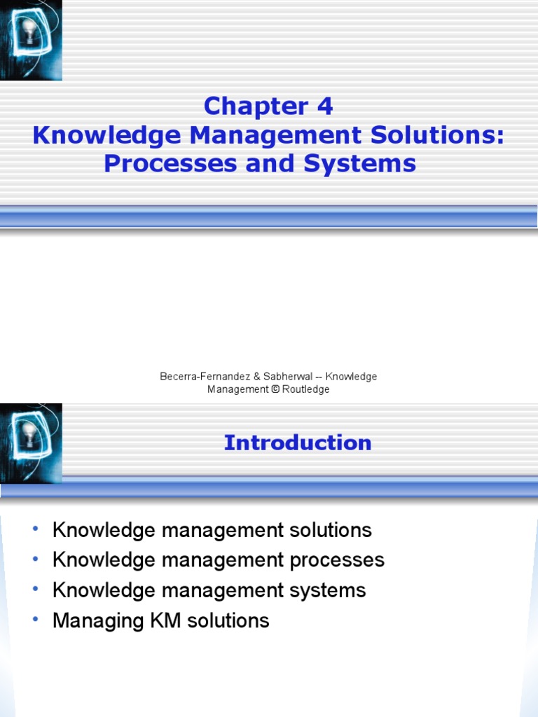 Knowledge Management Solutions: Processes and Systems | Download Free PDF | Knowledge Management ...