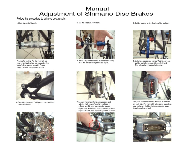 Adjusting Shimano Disc Brakes Through Precise Frame and Calliper ...