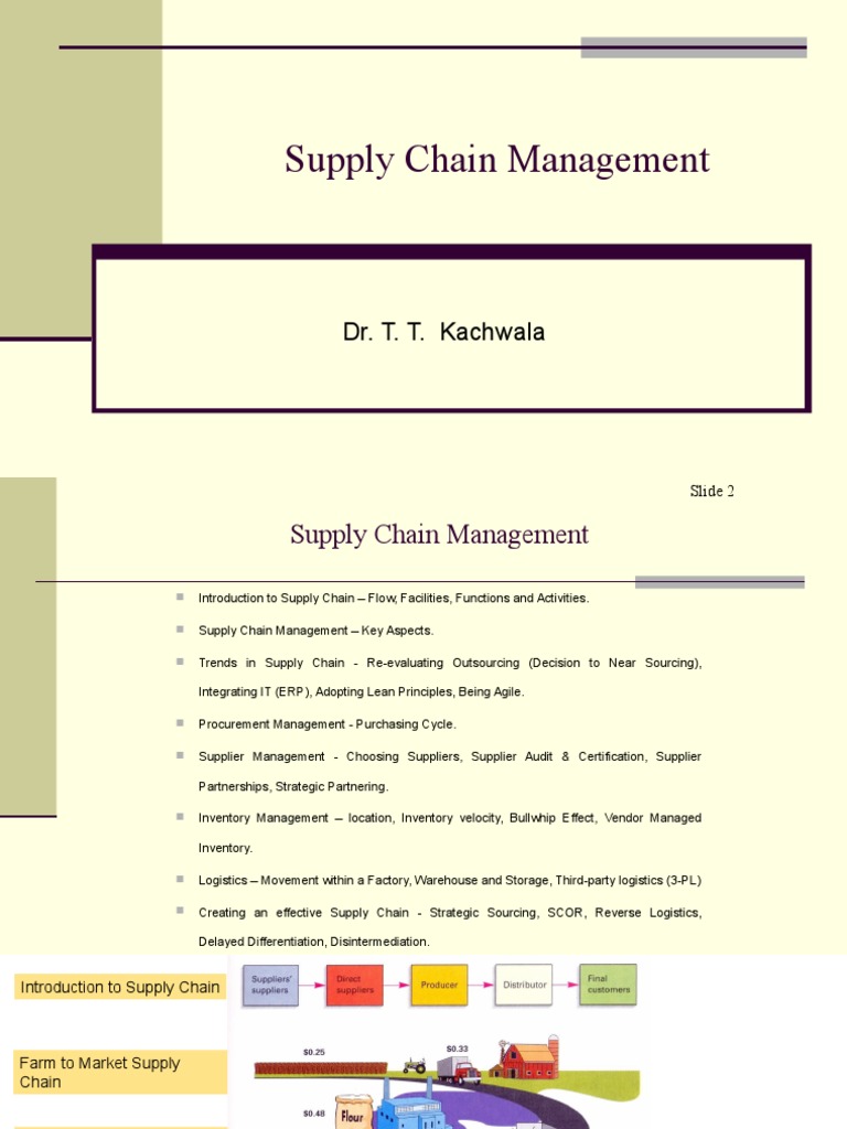 Supply Chain Management: Dr. T. T. Kachwala | PDF | Supply Chain ...