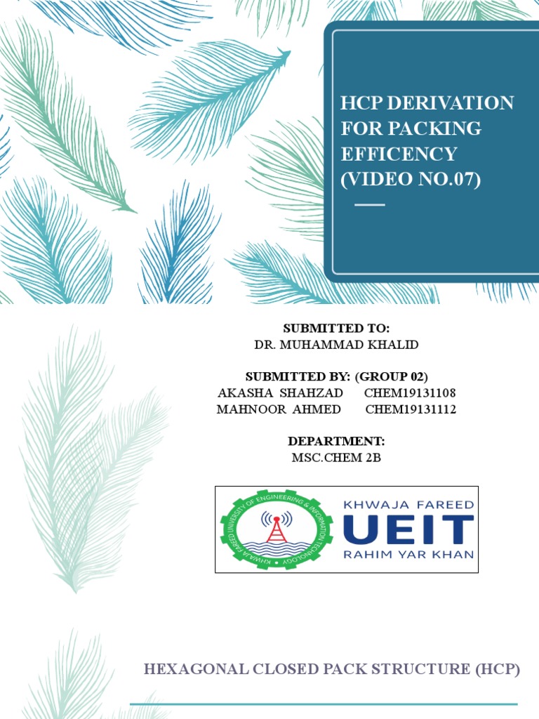 HCP Packing Efficiency Derivation | PDF | Euclidean Plane Geometry ...