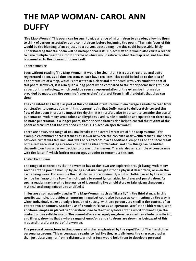 The Map Woman-Carol Ann Duffy | Download Free PDF | Poetry | Clothing