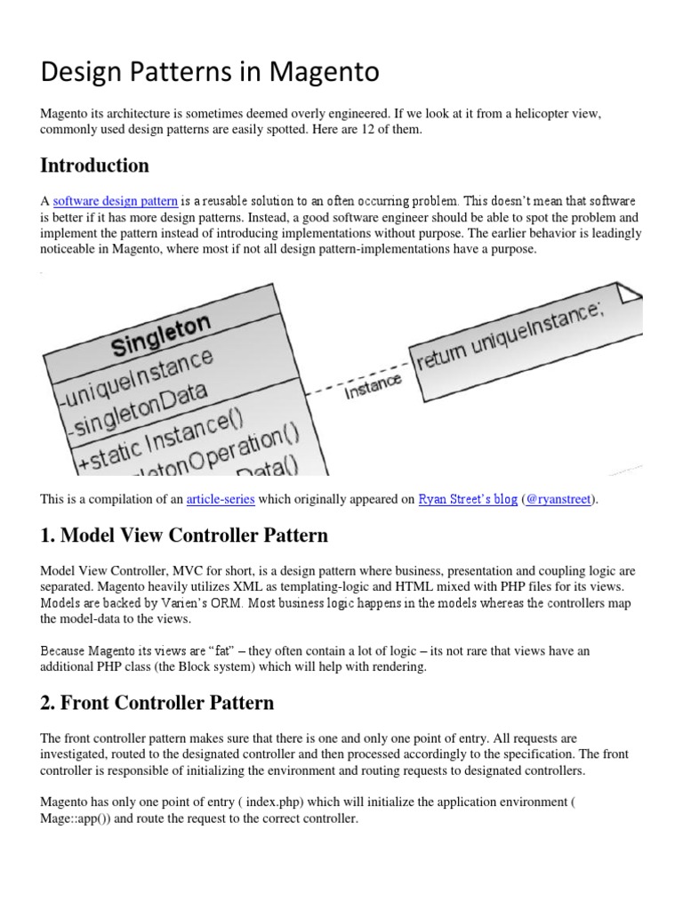 Design Patterns in Magento | PDF | Model–View–Controller | Class (Computer Programming)