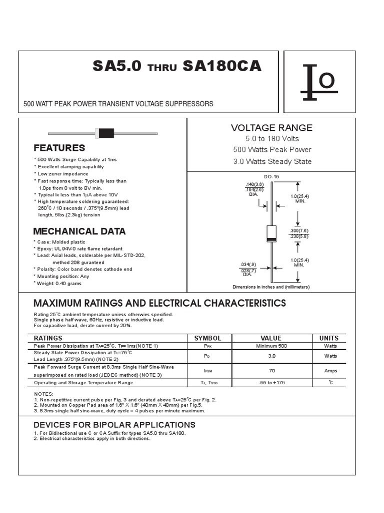 SA5.0 SA180CA: Features | PDF