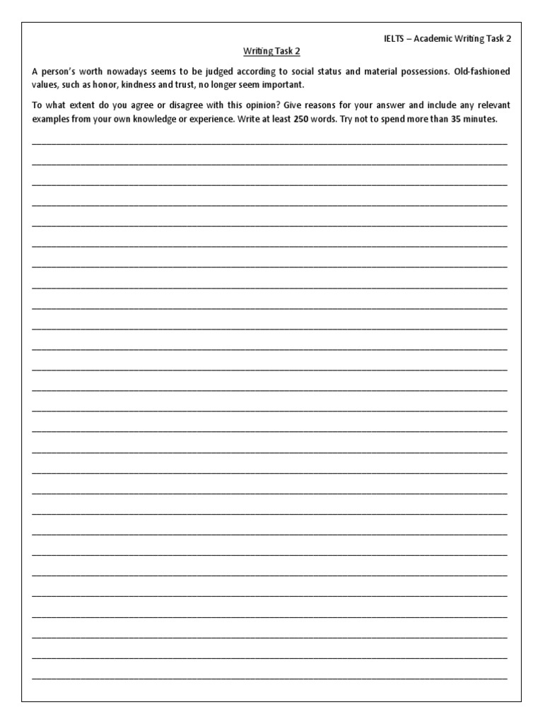 Academic IELTS - Writing Sample Test 2 | PDF | International English ...