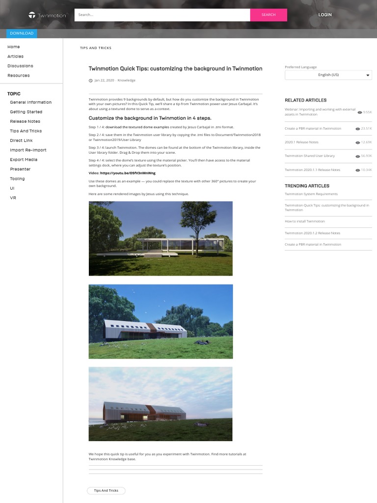 Twinmotion Background Customization | PDF | Computing | Software