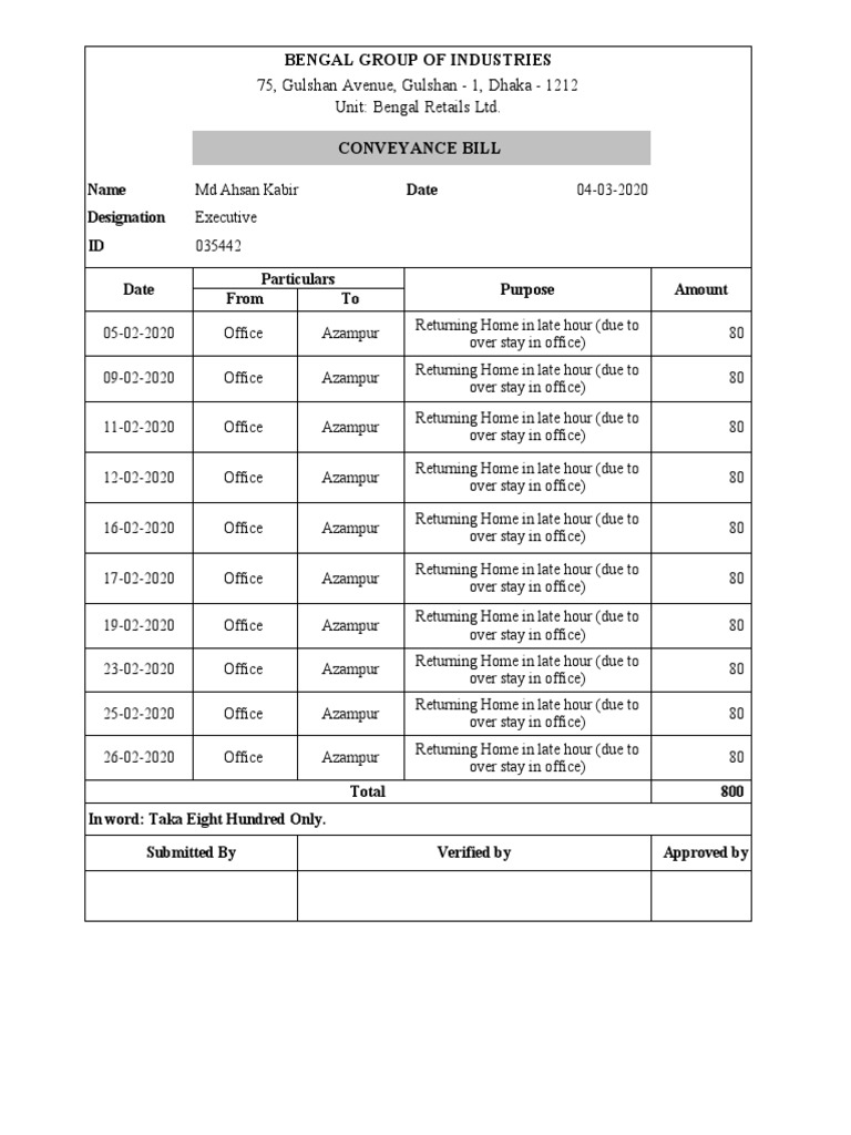 Conveyance Bill | PDF | Dhaka | World Politics