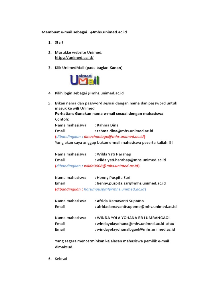 0i Membuat E-Mail Institusi Untuk Mahasiswa Sebagai @mhs - Unimed.ac ...