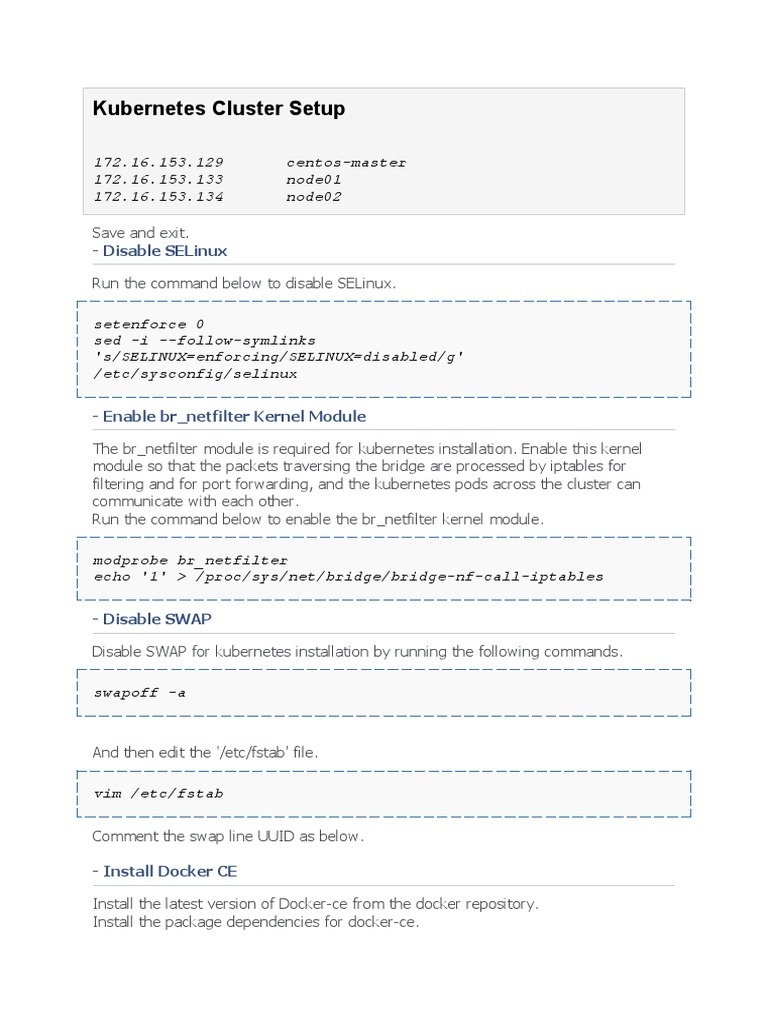 Kubernetes Cluster Setup | PDF | Computer Cluster | Utility Software