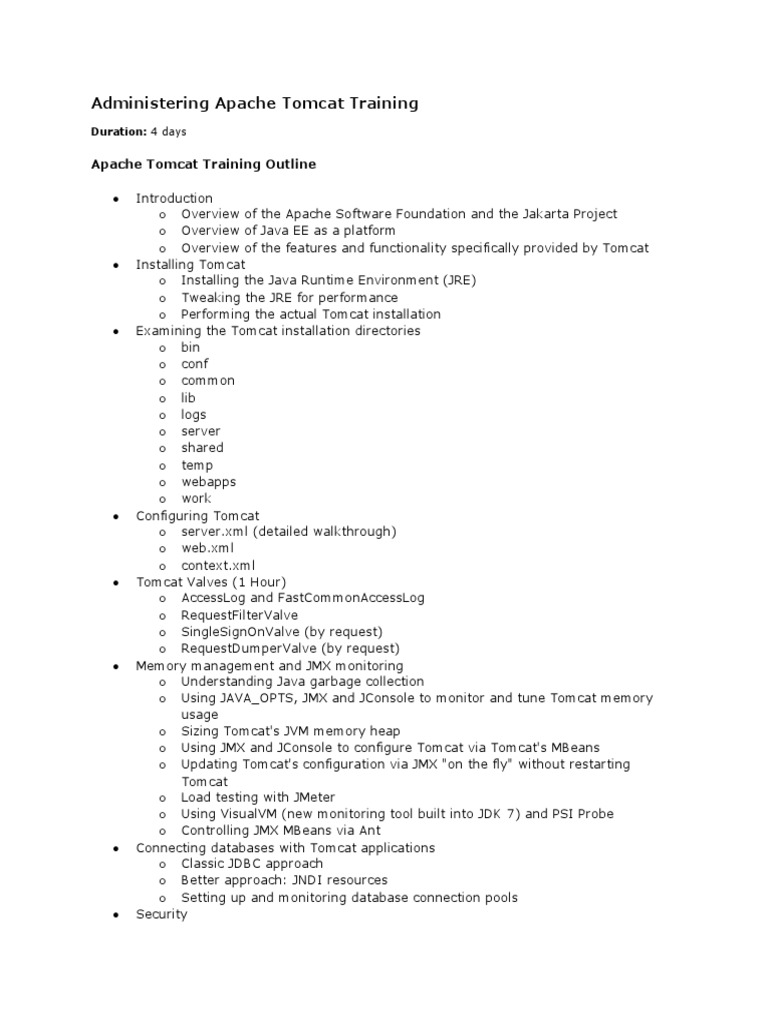 Administering Apache Tomcat Training1 | PDF | Load Balancing (Computing ...