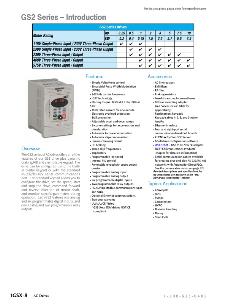 GS2 Series - Introduction: Features Accessories | PDF | Alternating ...