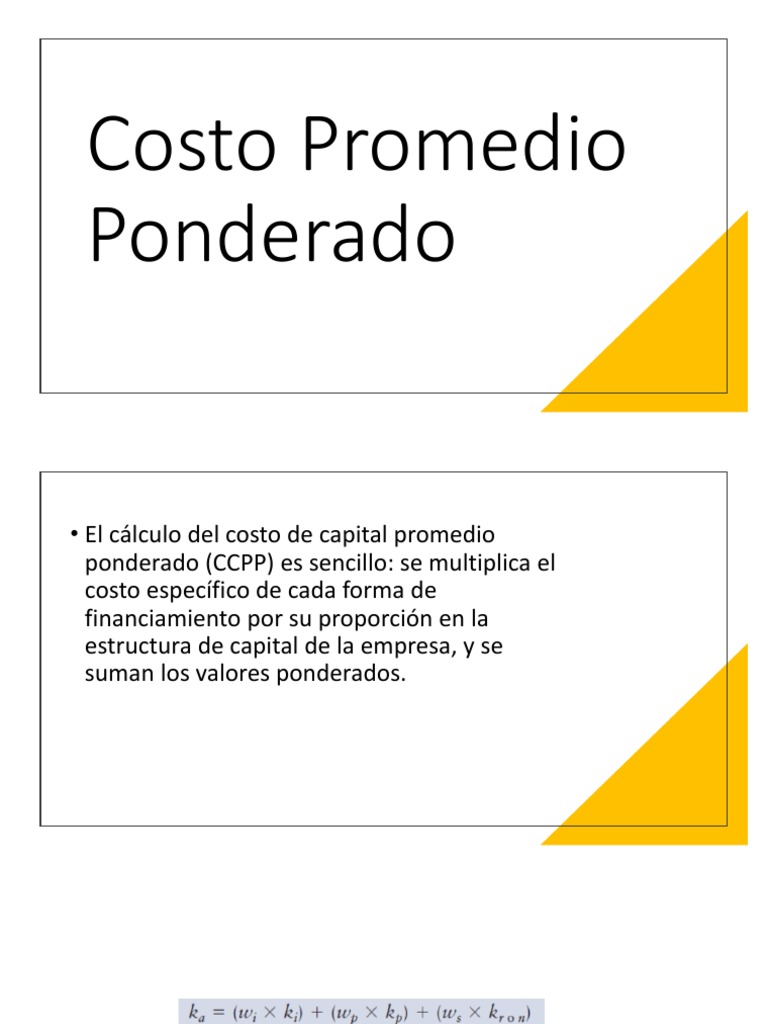 Cálculo del Costo Promedio Ponderado | PDF | Acciones preferentes ...