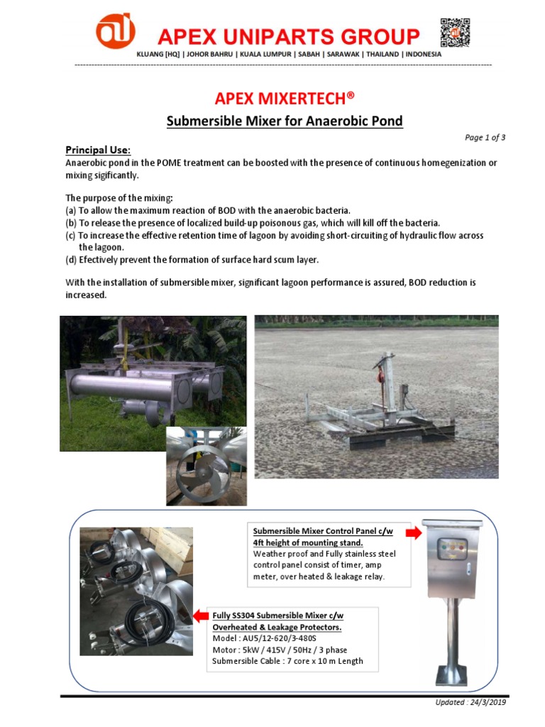 Apex Mixertech - Sub Mixer Brochure | PDF | Propeller | Mechanical ...