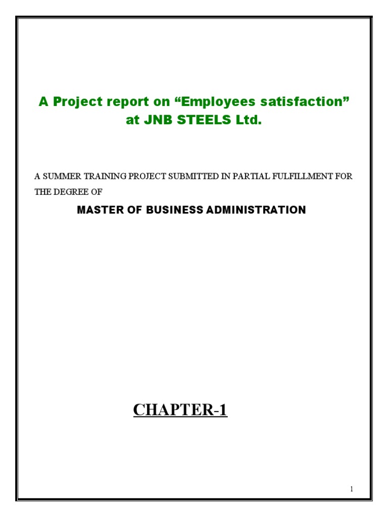 My Project On Employee Satisfaction | PDF | Research Design | Job ...