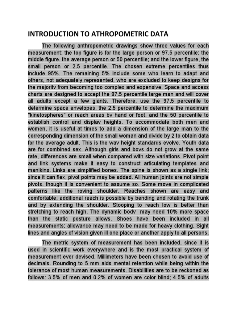 Understanding Anthropometrics: Using Human Dimensions to Design ...