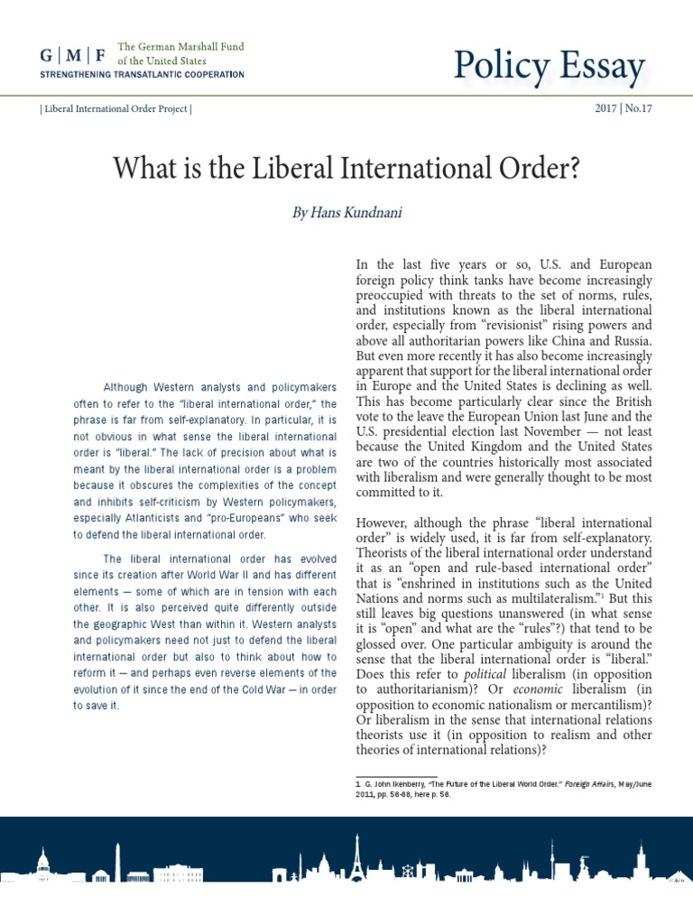 What Is The Liberal International Order | PDF | Liberalism | Globalization
