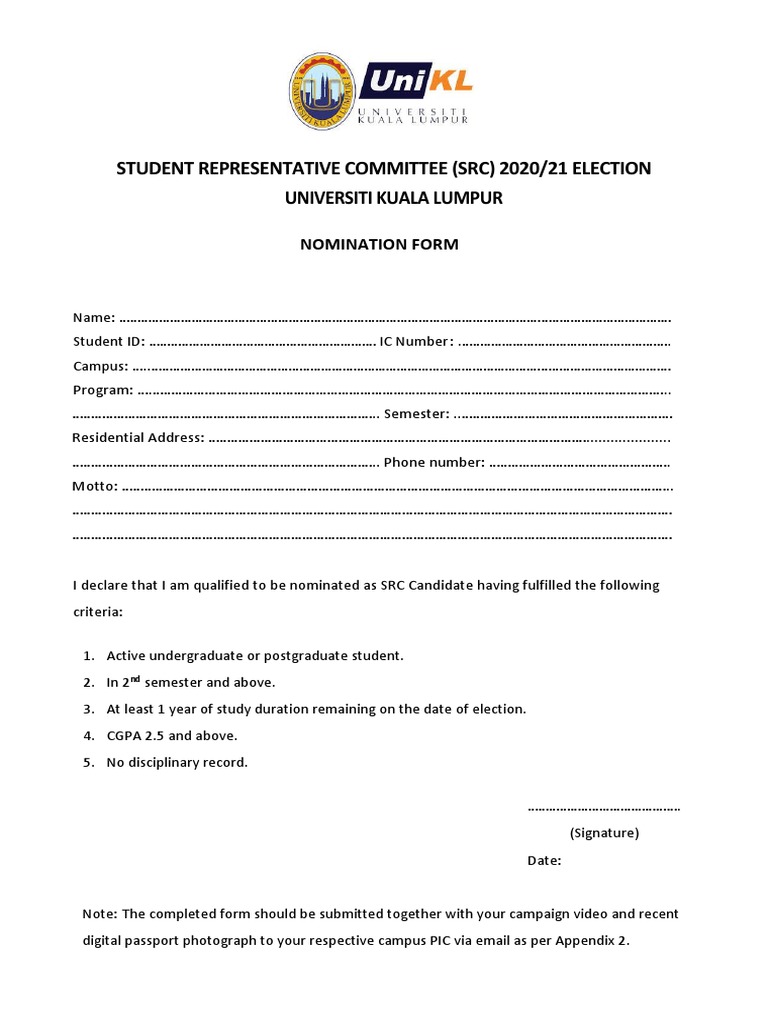 Student Representative Committee (SRC) 2020/21 Election Universiti ...