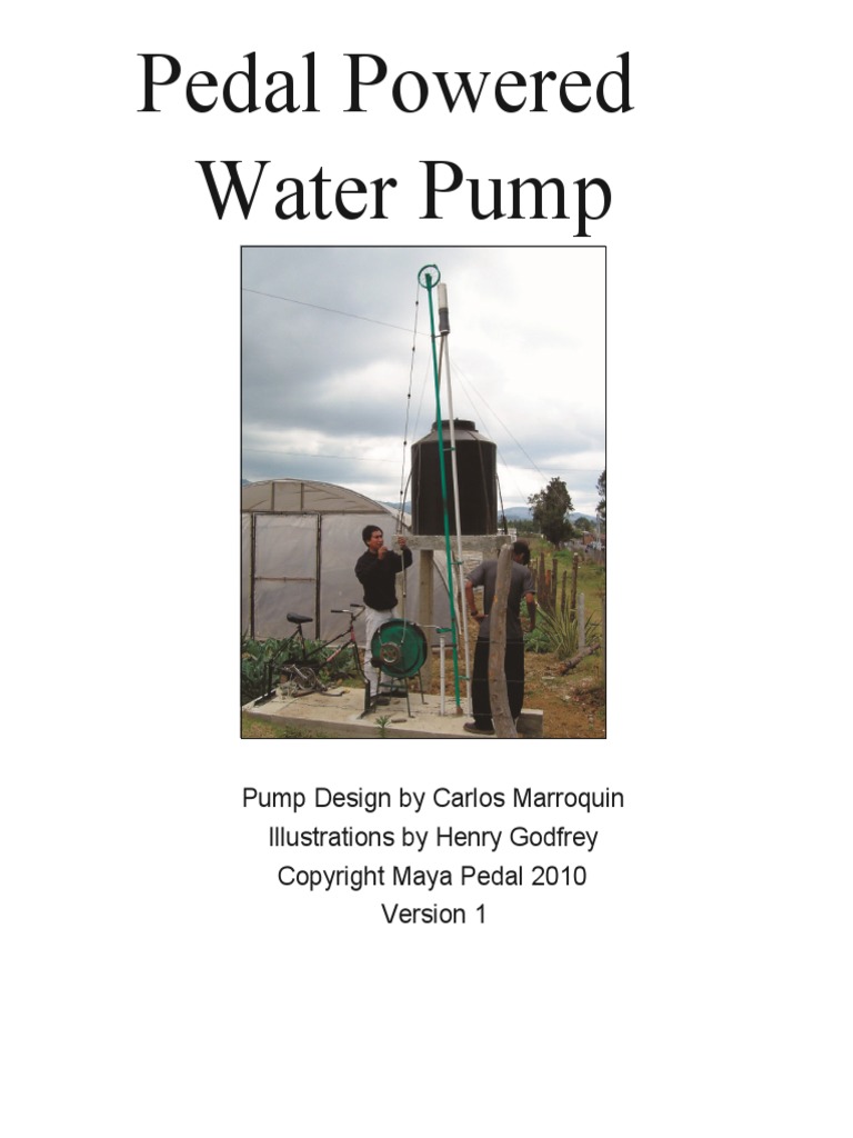 Pedal Powered Water Pump: Pump Design by Carlos Marroquin Illustrations ...