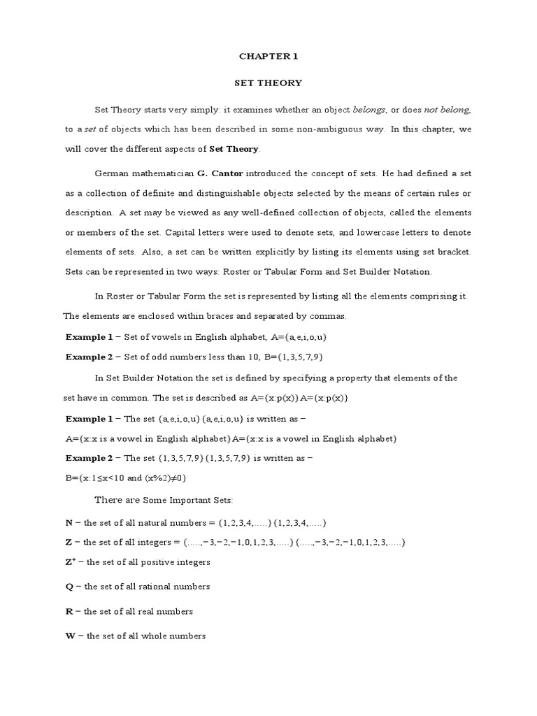 Chapter 1 - Discrete | PDF | Set (Mathematics) | Integer
