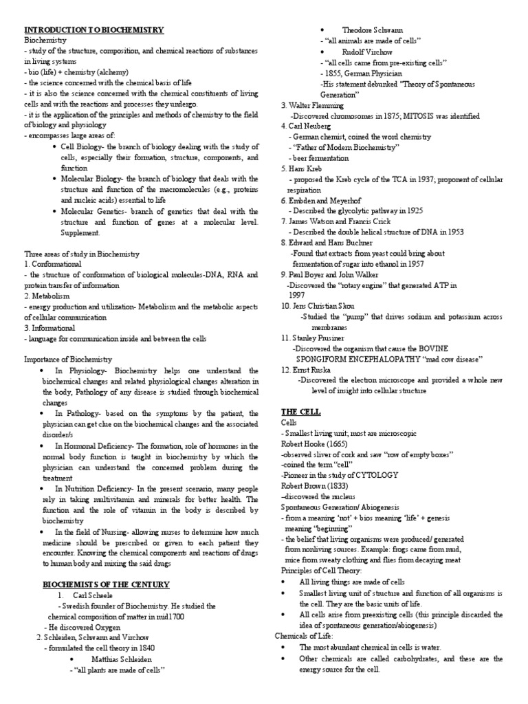 BIOCHEM | PDF | Cell (Biology) | Cell Membrane