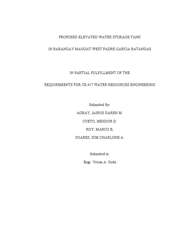 Elevated Water Tank Design for Maugat West | PDF | Water Supply Network ...