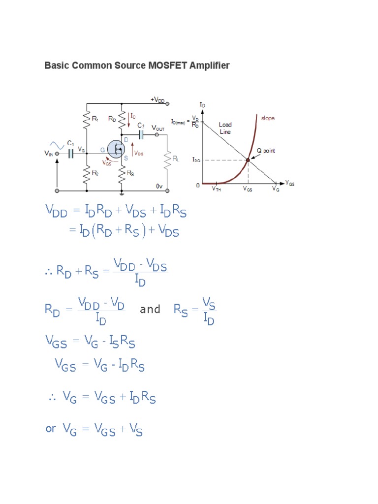 Basic Common Source MOSFET Amplifier | PDF