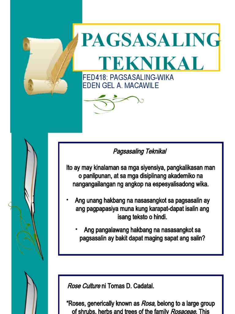 Pagsasaling TEKNIKAL | PDF