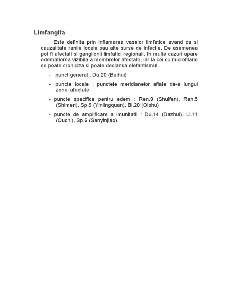 Acupunctura - Limfangita, Limfedem | PDF