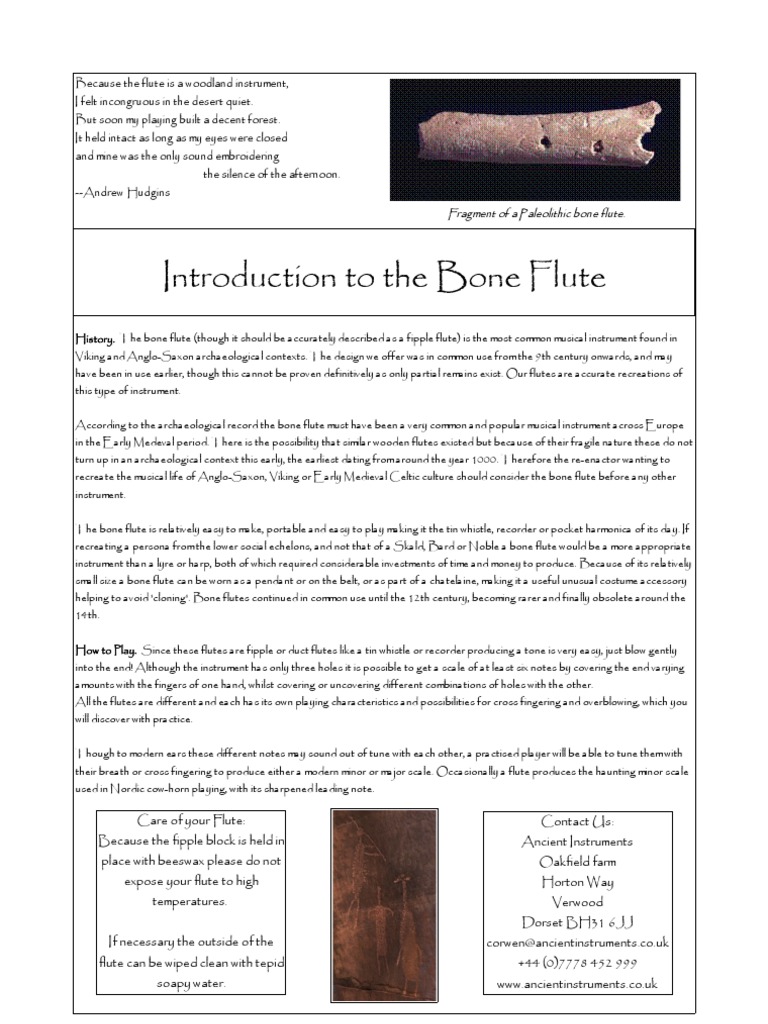 Bone Flute Info | PDF | Flute | Musical Instruments